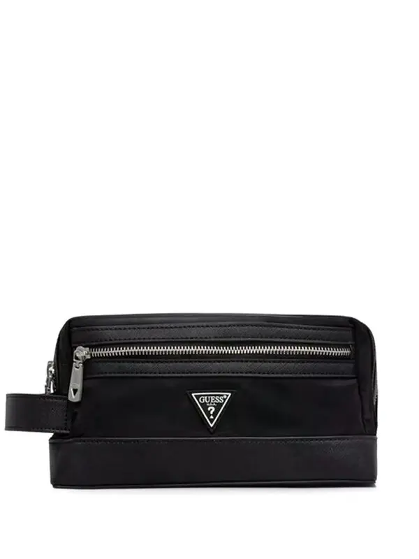 Guess Logo-detail Wash Bag - Black