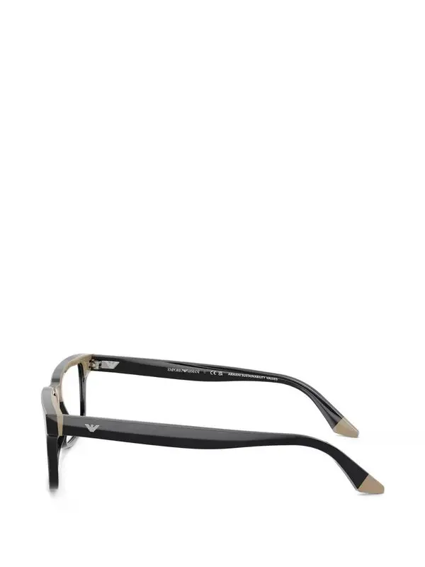 Emporio Armani Rectangle Frame Glasses - Black