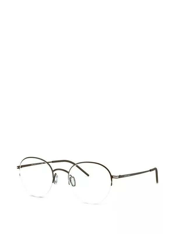 Giorgio Armani Two-tone Round Glasses - Brown