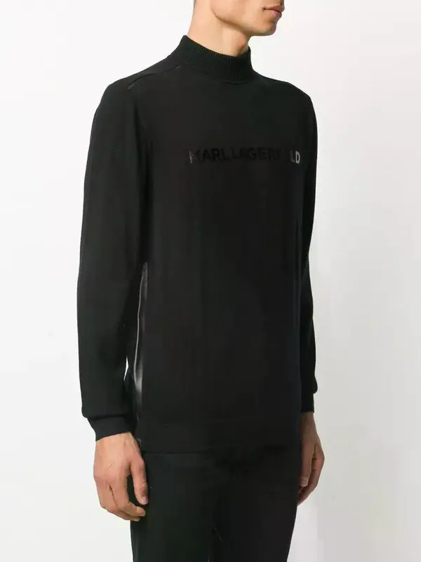 Karl Lagerfeld Mock Neck Logo Sweater