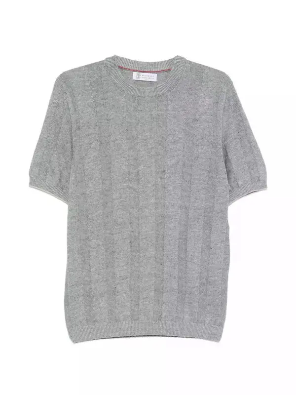 Brunello Cucinelli Ribbed Knit Short-sleeve T-shirt