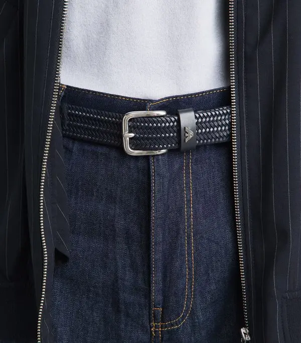 Emporio Armani Woven Leather Belt