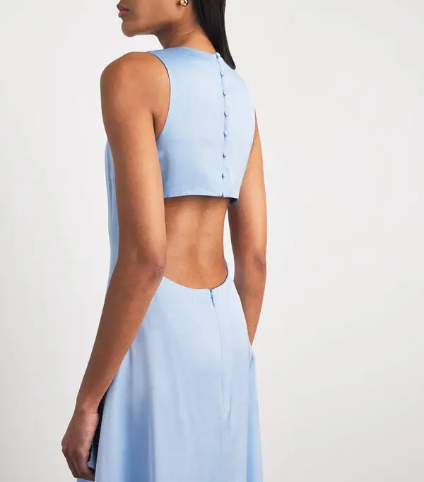 Maje Open-back Maxi Dress - Blue