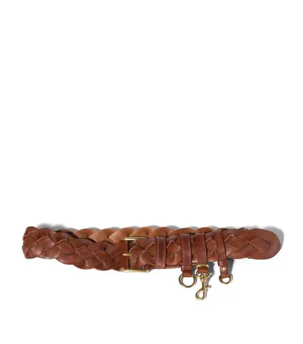 Miu Miu Woven Leather Belt - Brown