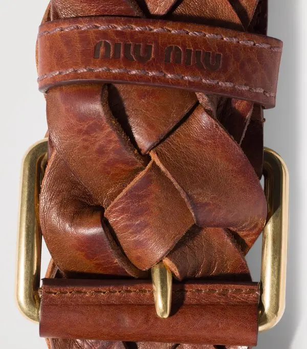 Miu Miu Woven Leather Belt