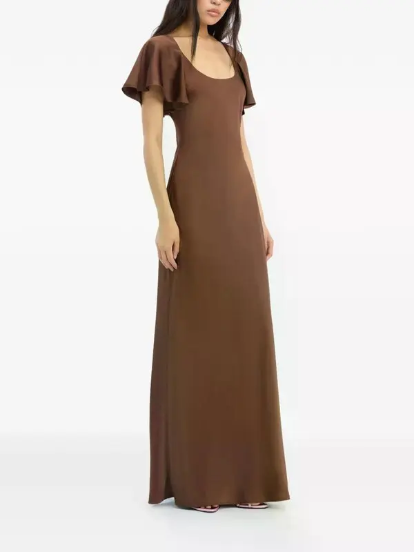 ROTATE BY BIRGER CHRISTENSEN Satin Maxi Dress With Flowy Sleeves