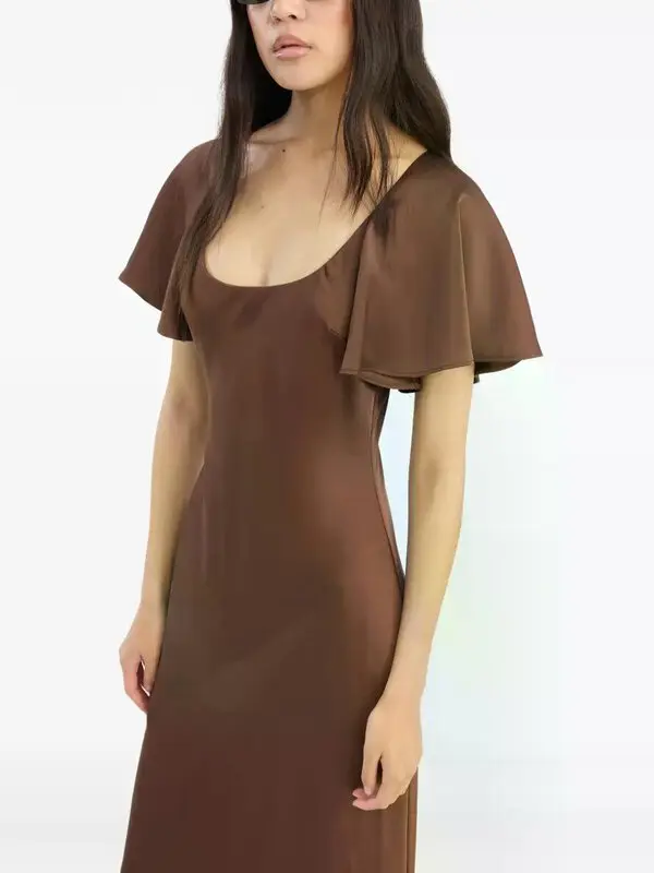 ROTATE BY BIRGER CHRISTENSEN Satin Maxi Dress With Flowy Sleeves