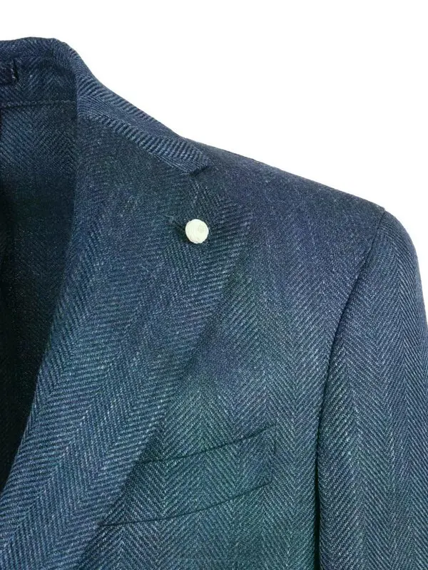LUIGI BIANCHI MANTOVA Herringbone Single-breasted Blazer