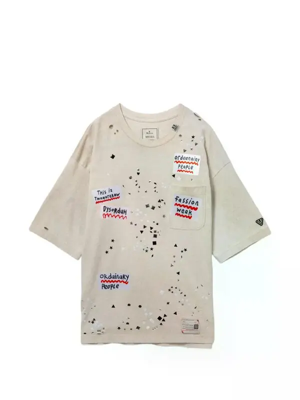 Mihara Yasuhiro Embellished-sticker T-shirt