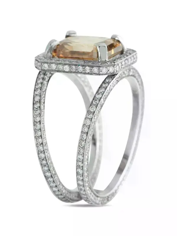 LB EXCLUSIVE Platinum Diamond Split Ring - Silver