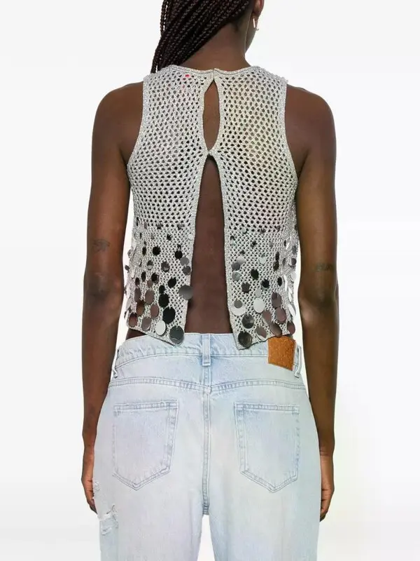 Casablanca Sequin Embellished Knit Top
