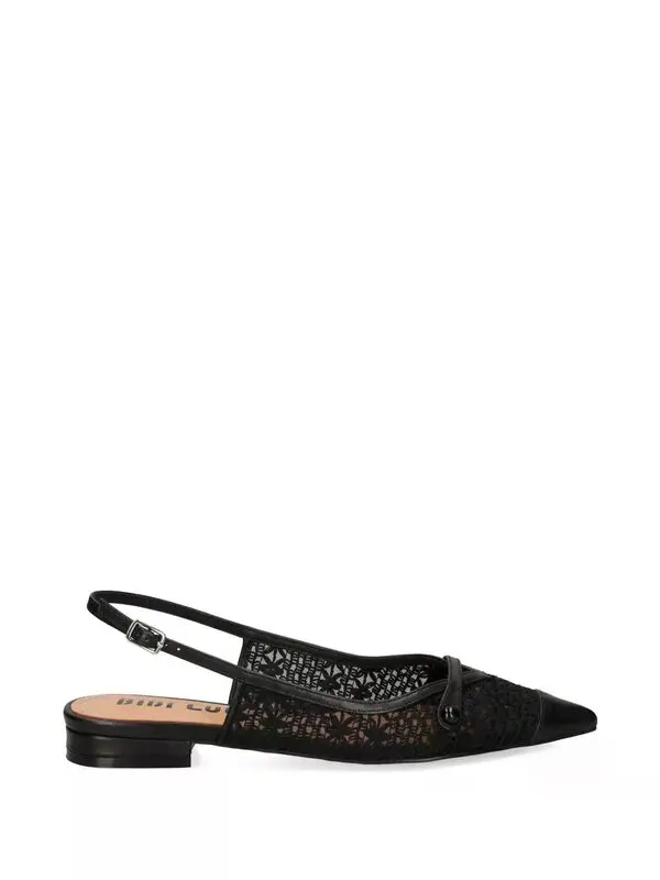 BIBI LOU Xaia Pointed-toe Slingback Pumps With Floral Lace Cut-out Detail - Black