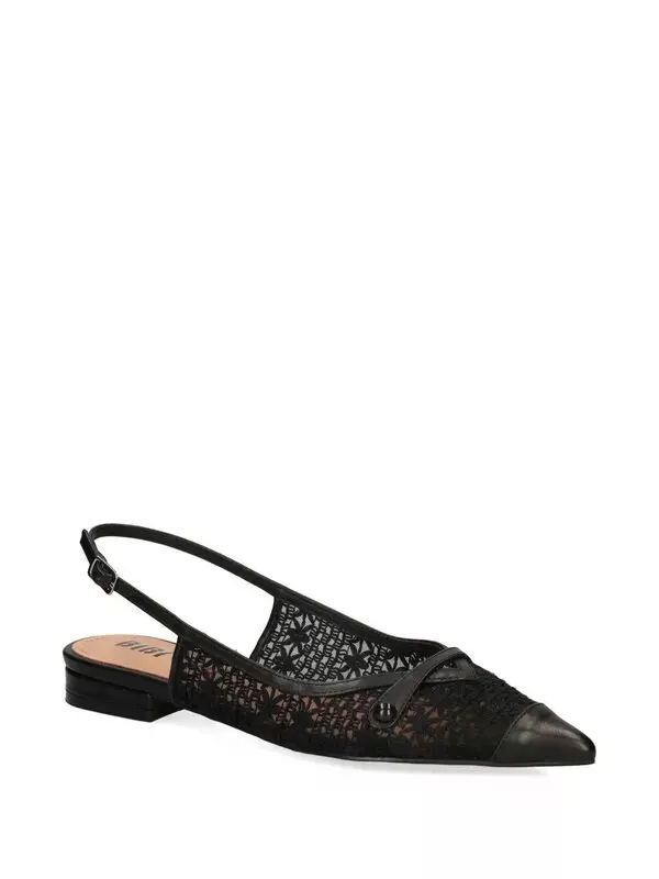 BIBI LOU Xaia Pointed-toe Slingback Pumps With Floral Lace Cut-out Detail - Black