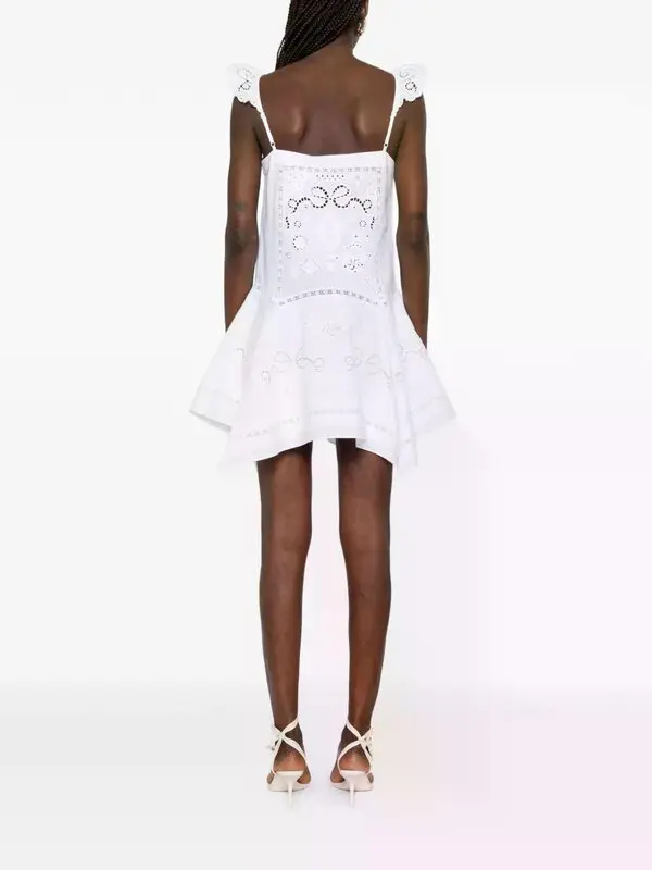 SELF-PORTRAIT Embroidered Lace Trim Mini Dress