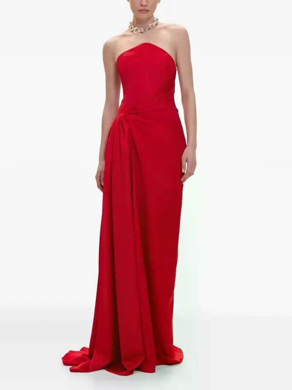 V:PM ATELIER Kira Strapless Twisted Maxi Dress - Red