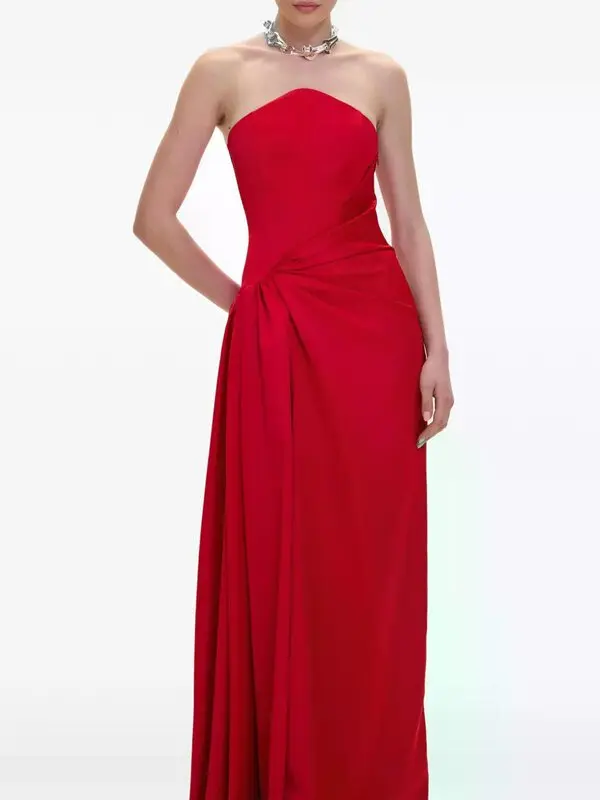 V:PM ATELIER Kira Strapless Twisted Maxi Dress - Red