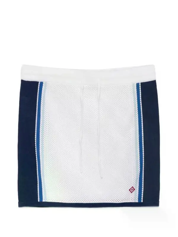 Casablanca Drawstring Mesh Mini Skirt - White