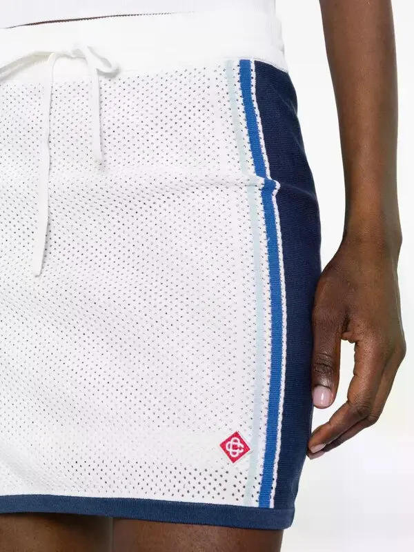 Casablanca Drawstring Mesh Mini Skirt