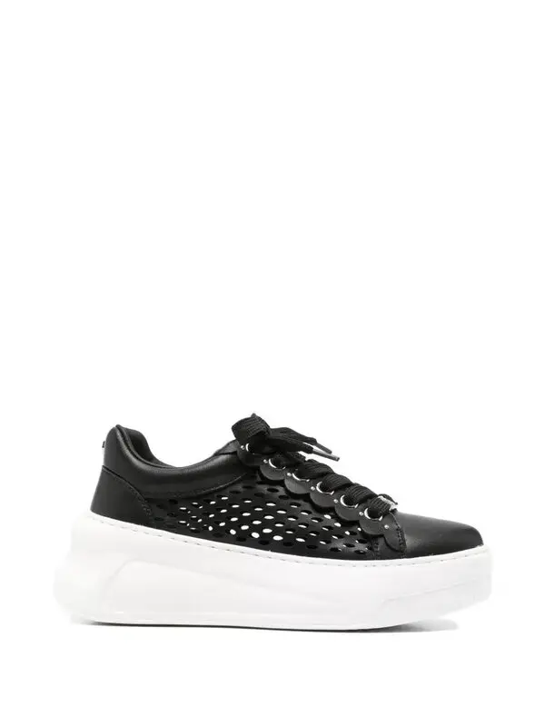 CULT Nirvana Cutout Leather Platform Sneakers