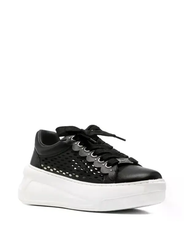 CULT Nirvana Cutout Leather Platform Sneakers