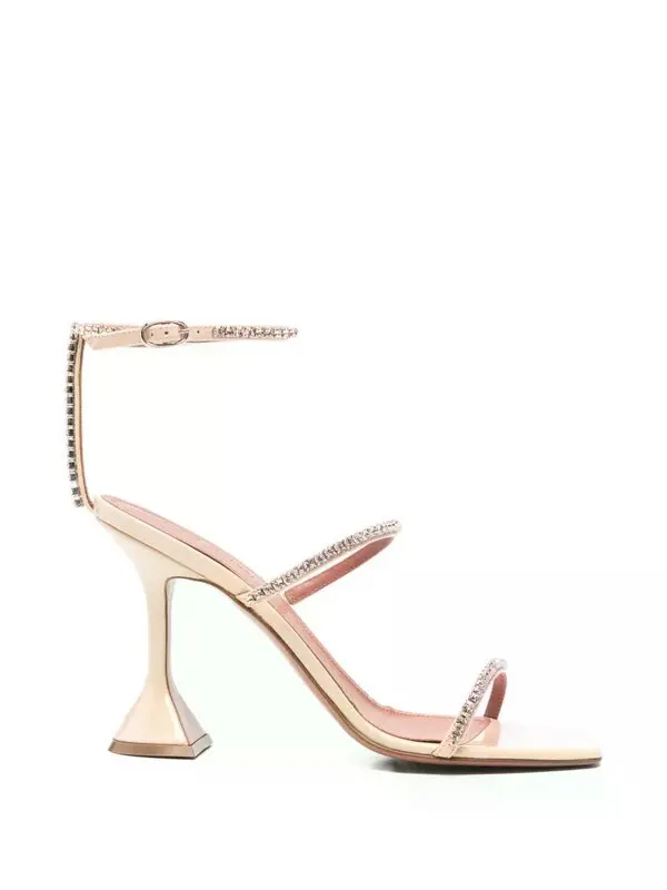 Amina Muaddi Gilda Crystal Embellished Sandals - Neutrals