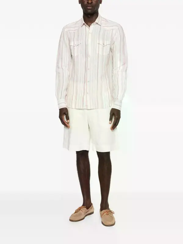 BARBA NAPOLI Striped Pocket Shirt