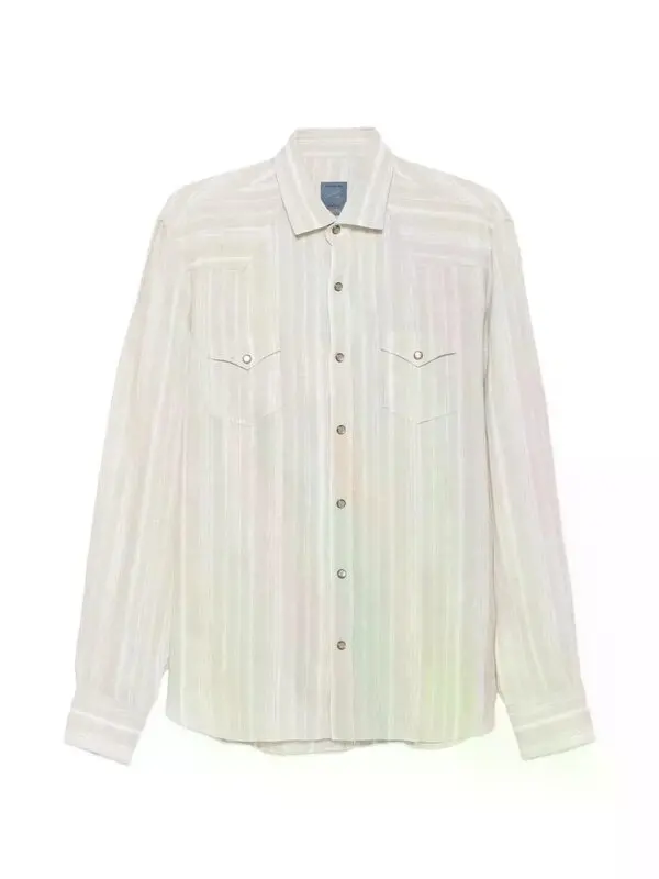 BARBA NAPOLI Striped Flap-pockets Shirt