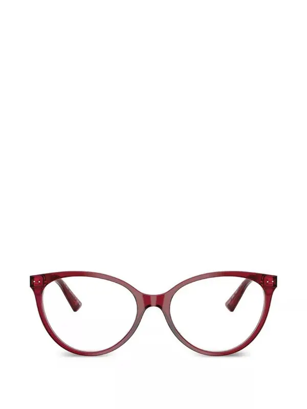 JIMMY CHOO Transparent Round Frame Eyeglasses - Red