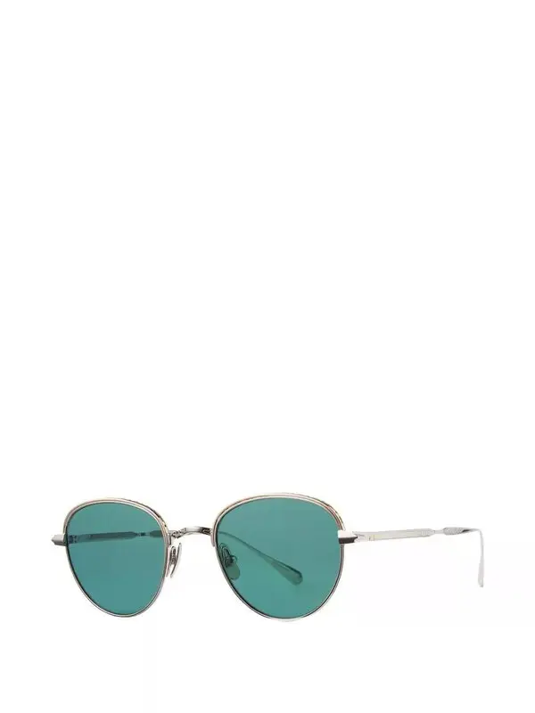 Garrett Leight Wells Round Frame Sunglasses - Silver