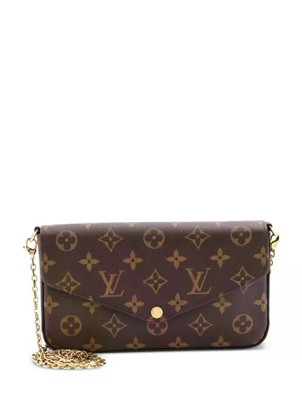 LOUIS VUITTON Felicie Pochette Monogram Canvas Crossbody Bag - Brown
