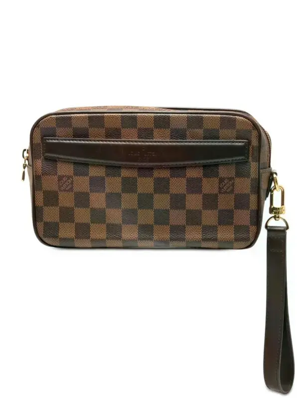 LOUIS VUITTON Damier Ebene Pochette Saint Paul Clutch Bag