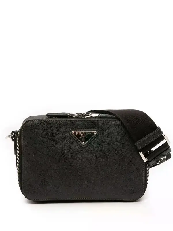 Prada Saffiano Brique Crossbody Bag - Black