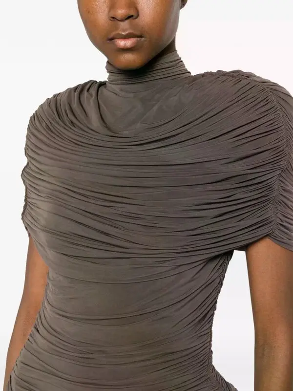 Magda Butrym High-neck Draped Mini Dress