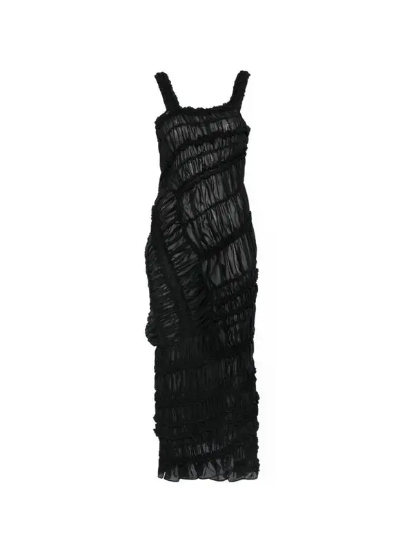 Magda Butrym Ruffled Midi Dress - Black