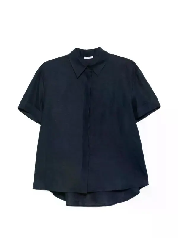 LARDINI Short-sleeve Shirt With Pointed Collar