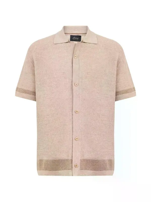 Brioni Striped Knitted Shirt - Neutrals