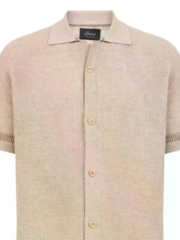 Brioni Striped Knitted Shirt - Neutrals