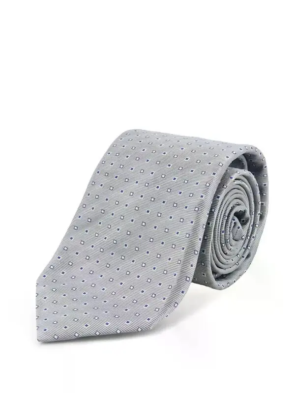 Kiton Dotted Tie - Grey