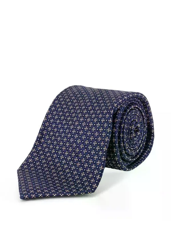 Kiton Geometric Pattern Neck Tie - Blue