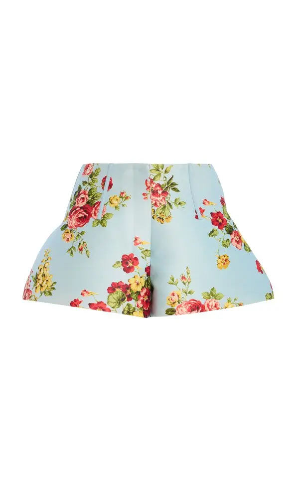 Brandon Maxwell The Cricket Wool-blend Mini Shorts - Floral