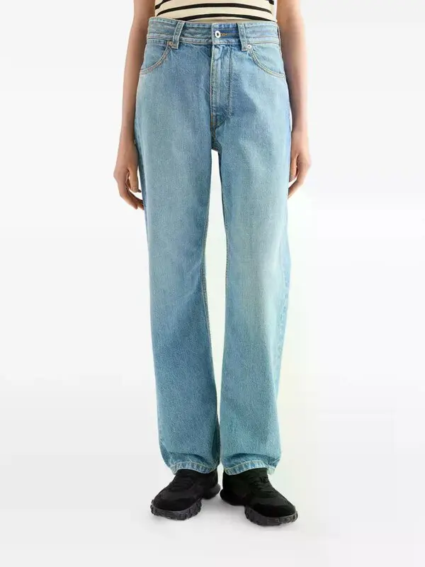 JIL SANDER Multi-stitched Logo Regular Fit Denim Trousers