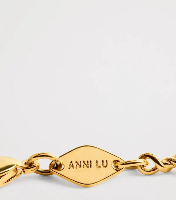 Anni Lu Gold-plated Lapis Lazuli Beaded Bracelet With Seashell Motif - Blue