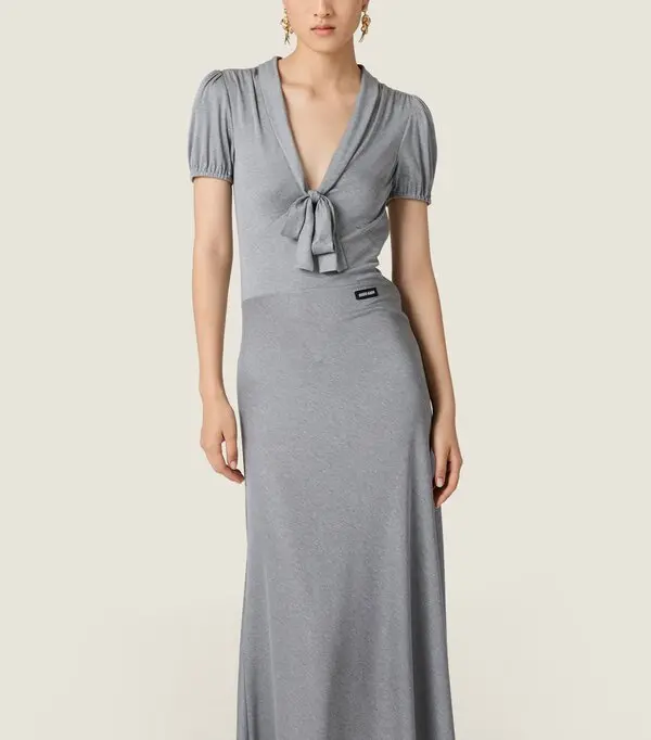 Miu Miu Silk Jersey Midi Dress