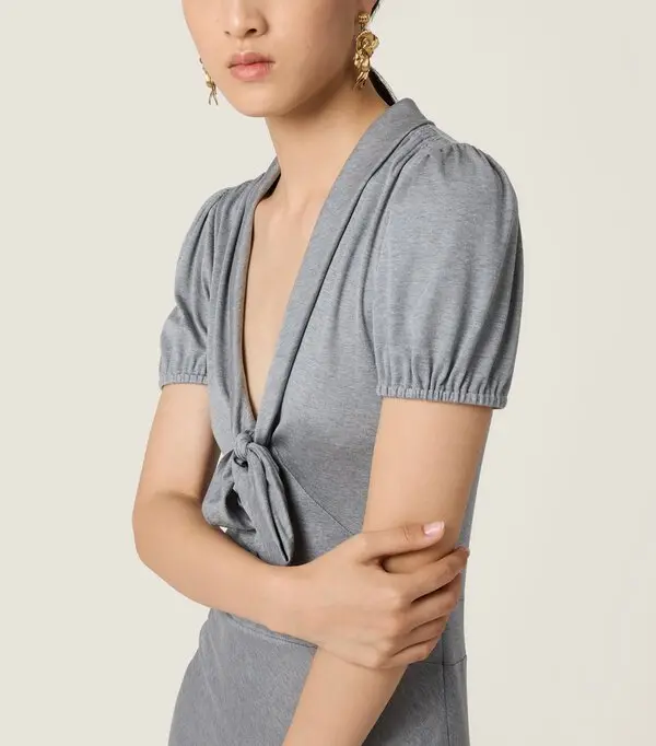 Miu Miu Silk Jersey Midi Dress