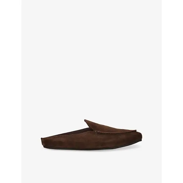 VINNY'S Donnie Suede Mules - Dark Brown