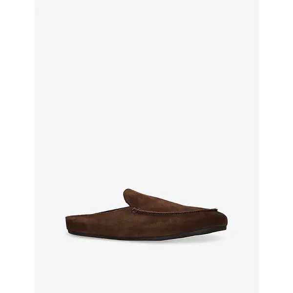 VINNY'S Donnie Suede Mules - Dark Brown