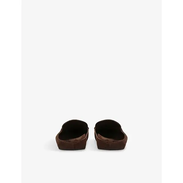 VINNY'S Donnie Suede Mules - Dark Brown