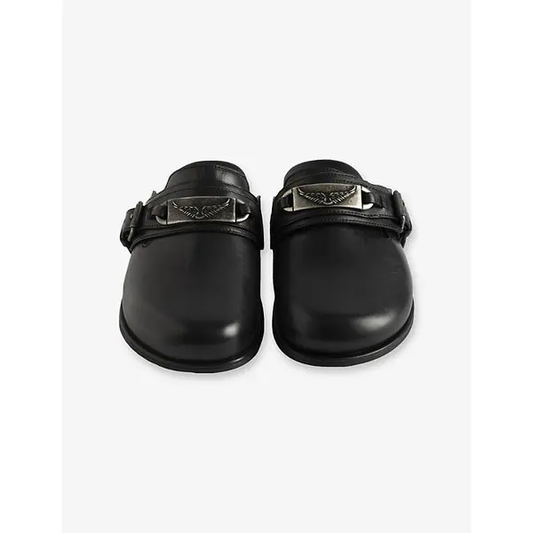 Zadig&Voltaire Angie Leather Mules With Branded Hardware - Black