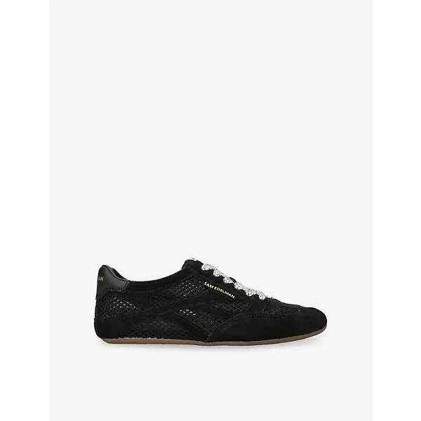 Sam Edelman Tobi Suede And Mesh Trainers - Black
