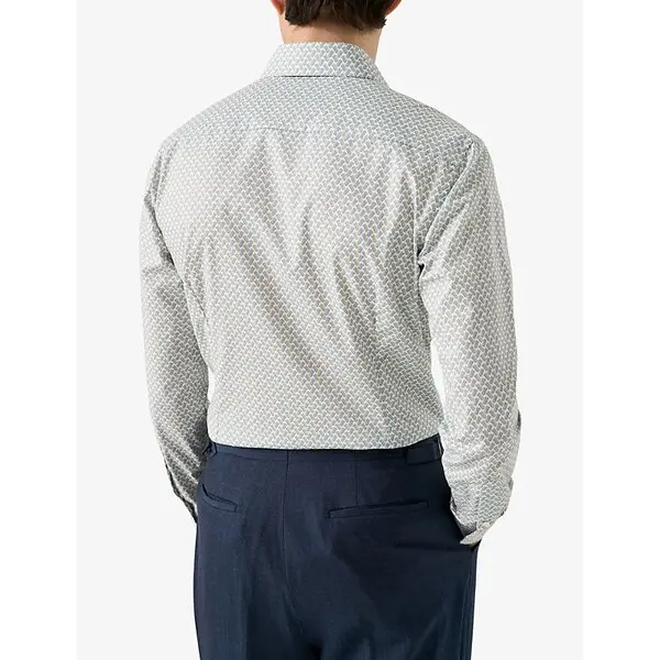 Eton Motif Slim-fit Cotton-twill Shirt - Mid Blue
